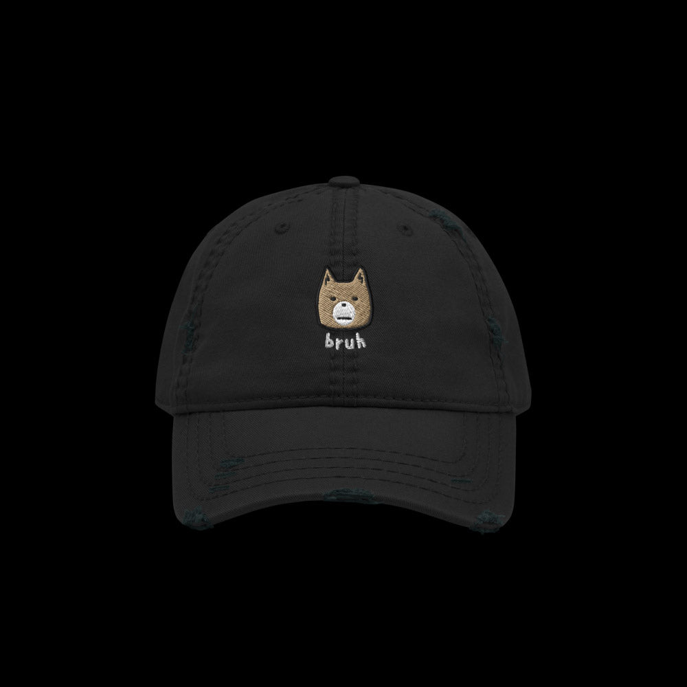 bruh dog (distressed dad hat) ~ made to order – triple cat deluxe